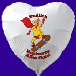 Folienballon Endlich Rentnerin! Alles Gute!, Folienballon mit Helium ...