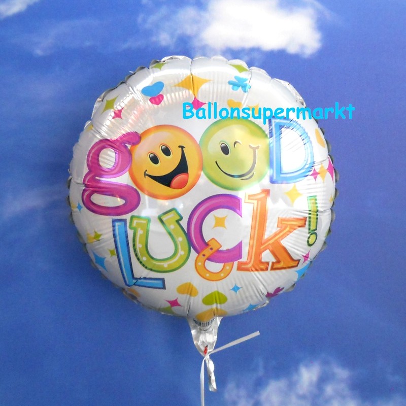 Good Luck Smileys, Luftballon aus Folie ohne Helium-Ballongas - Viel ...
