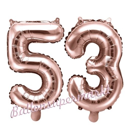 Zahlen-Luftballons aus Folie, Zahl 53 zum 53. Geburtstag und Jubiläum ...