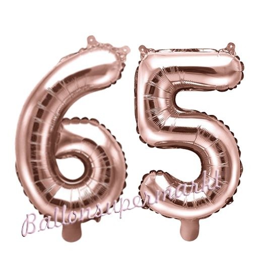 Zahlen-Luftballons aus Folie, Zahl 65 zum 65. Geburtstag und Jubiläum ...