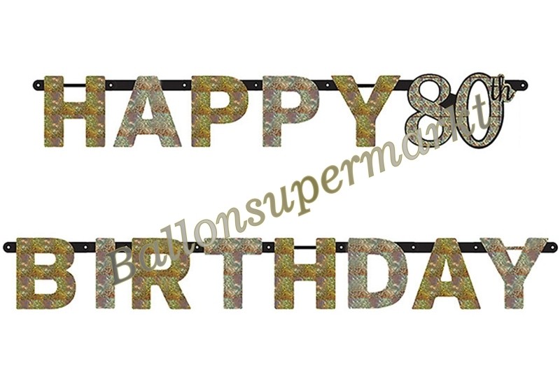 Geburtstagsbanner Sparkling Celebration 80 zum 80. Geburtstag