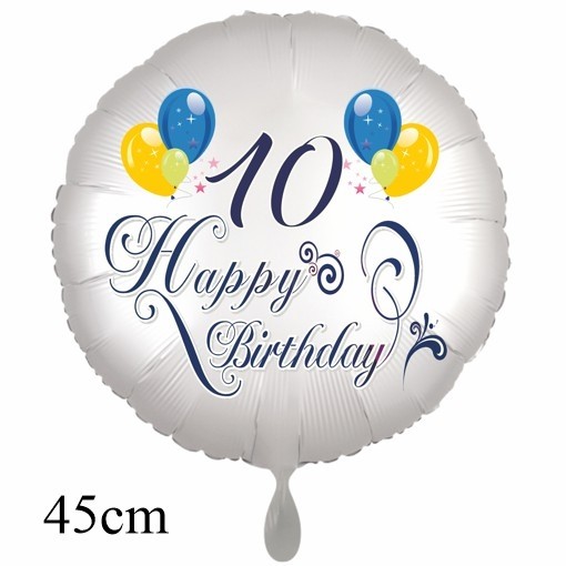 Happy Birthday Balloons Luftballon zum 10. Geburtstag - 10. Geburtstag ...