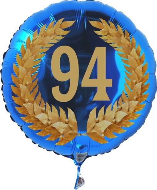 Folienballon mit der Zahl 94 im Lorbeerkranz, Folienballon mit Helium ...