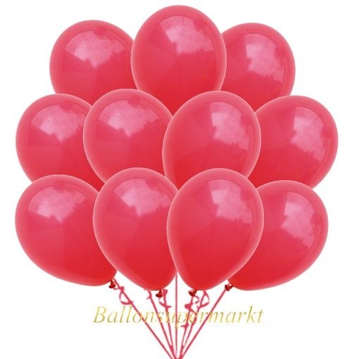 Luftballons, Latex 30 cm Ø, 10 Stück / Rot - Gute Qualität ...