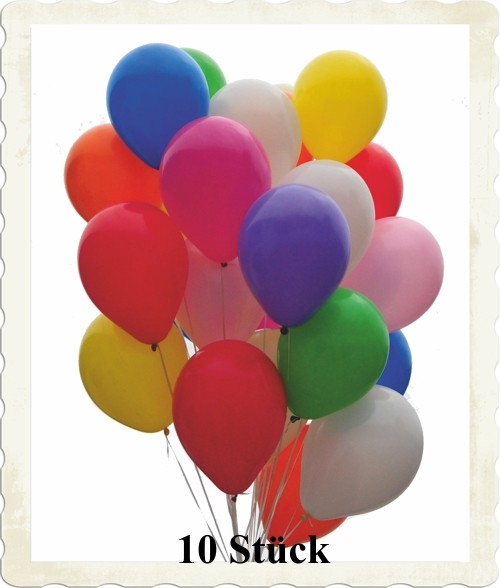 Luftballons-Bunt-gemischt-10-Stück-28-30-cm - Luftballons 30 cm ...