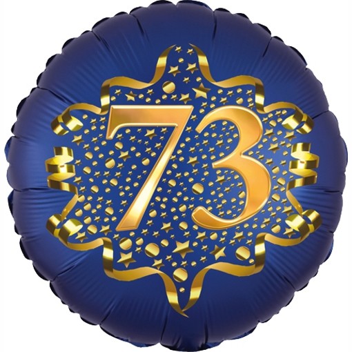 Luftballon aus Folie zum 73. Geburtstag, Satin Navy Blue, 45 cm, rund ...