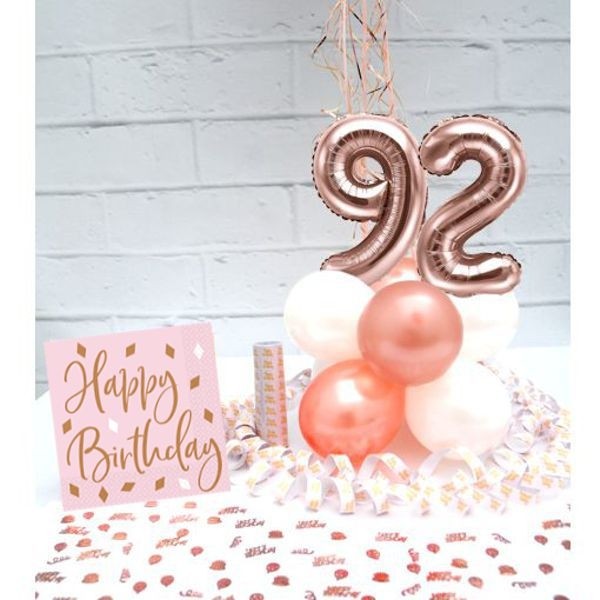 Partydeko-Set zum 92. Geburtstag, inklusive Heliumballon